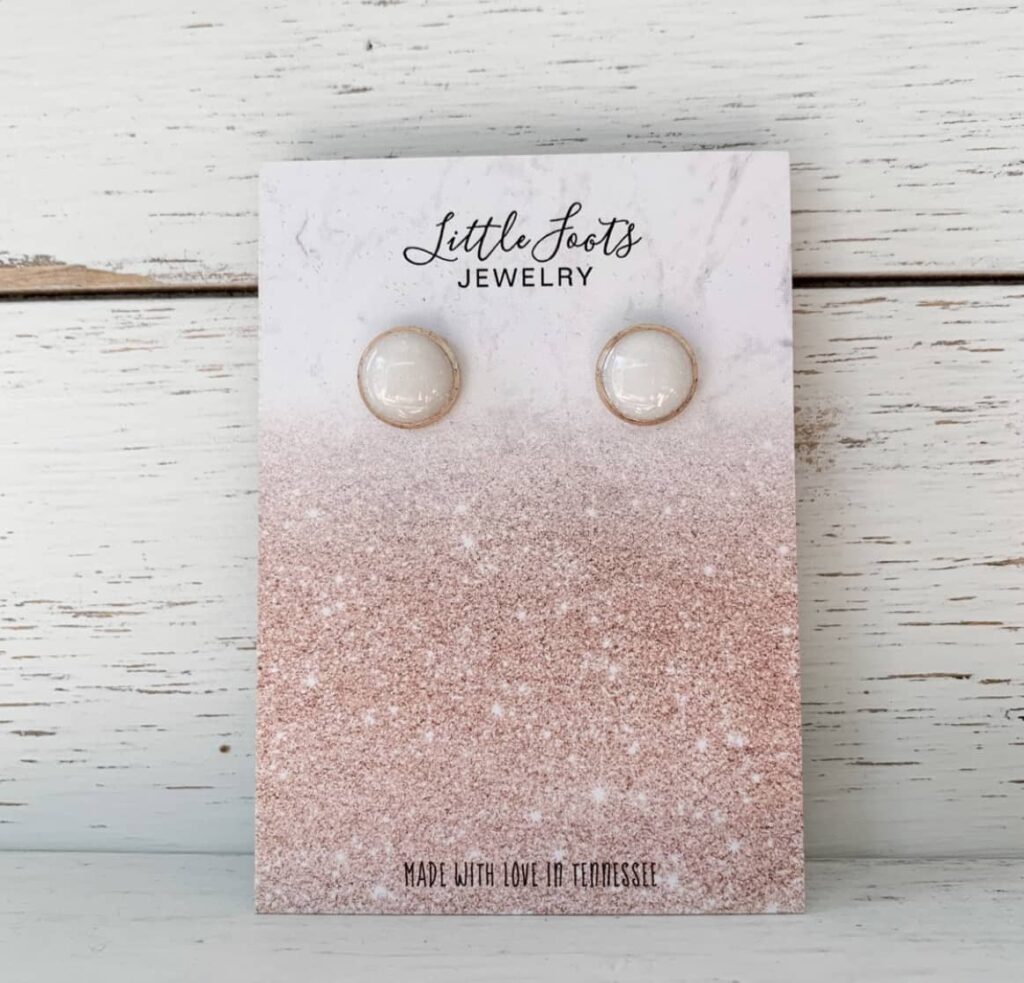 Modern Studs | Breastmilk Earrings - Little Foots Jewelry
